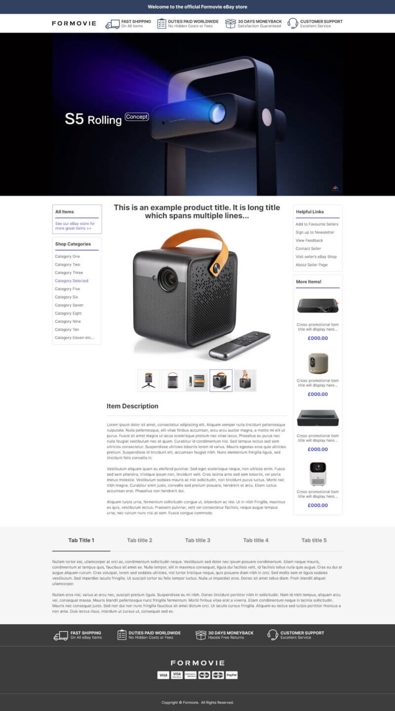 eBay Listing Template Design Portfolio - Frooition