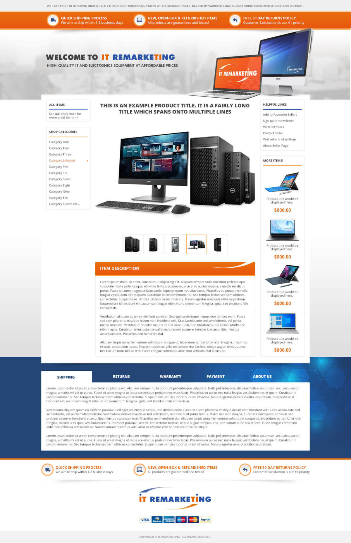 eBay Listing Template Design Portfolio - Frooition